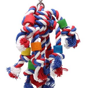 Bonka Bird Toys 55094 Rope Jumble Plucking Preening Bird Toy for Pet Budgie Parakeet Lovebirds Conures Small or Medium Parrots Cages