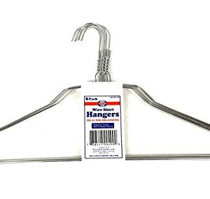 ProCare 6 Strong Silver Color Galvanized Metal Wire Shirt Hangers 16 Inch 13 Gauge