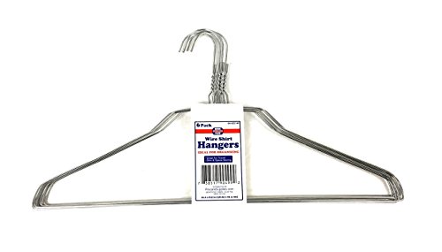 ProCare 6 Strong Silver Color Galvanized Metal Wire Shirt Hangers 16 Inch 13 Gauge