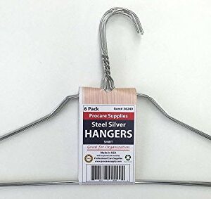 ProCare 6 Strong Silver Color Galvanized Metal Wire Shirt Hangers 16 Inch 13 Gauge