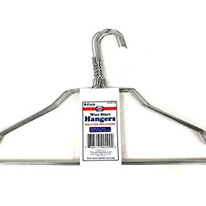 ProCare 6 Strong Silver Color Galvanized Metal Wire Shirt Hangers 16 Inch 13 Gauge