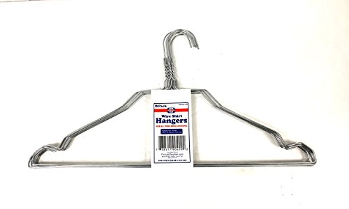 ProCare 6 Strong Silver Color Galvanized Metal Wire Shirt Hangers 16 Inch 13 Gauge