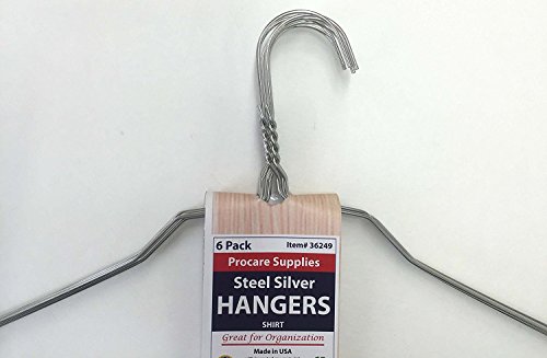 ProCare 6 Strong Silver Color Galvanized Metal Wire Shirt Hangers 16 Inch 13 Gauge