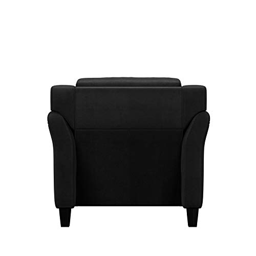 Lifestyle Solutions Harrington Armchair for Reading with Arm Rest, 35.4" W x 32.0" D x 32.7" H,Microfiber,Black