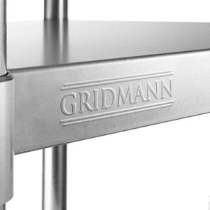 GRIDMANN Stainless Steel Kitchen Prep Table 60 x 24 Inches with Backsplash & Under Shelf, NSF Commercial Work Table for Restaurant and Home