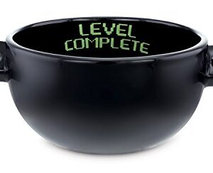 Kovot “Level Complete” Gamer Bowl - 22oz Ceramic Soup Cereal Bowl Gamer Gift -Black