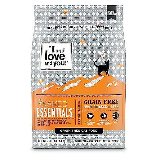 I&Love&You Naked Essentials Chicken & Duck Recipe Dry Cat Food, Grain Free, 3.4 LB