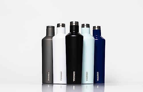 Corkcicle Canteen - Water Bottle and Thermos - Keeps Beverages Cold for Over 25, Hot for Over 12 Hours - Triple Insulated with Shatterproof Stainless Steel Construction - Matte Black - 25 oz.