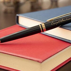 Dayspring Pens Personalized Waterman Pen | Engraved Waterman Expert Black with Gold Trim Ballpoint. Custom Engraved Gift Pen Personalized and Shipped