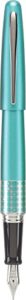 pilot mr retro pop collection fountain pen in gift box, turquoise barrel with dots accent, fine point stainless steel nib, refillable black ink (91436)