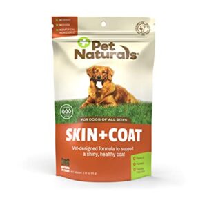 Pet Naturals Skin and Coat for Dogs with Dry, Itchy and Irritated Skin, 30 Chews - Salmon Oil, Vitamin E and Flax Oil - No Corn or Wheat - Vet Recommended