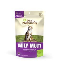 pet naturals daily multivitamin for cats with biotin, taurine and arginine, 30 fish flavored chews