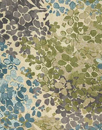 Mohawk Home Aurora Radiance Aqua Abstract Floral Area Rug, 5'x8', Blue/Green