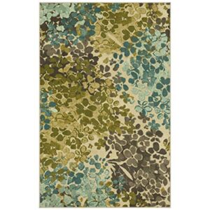 Mohawk Home Aurora Radiance Aqua Abstract Floral Area Rug, 5'x8', Blue/Green