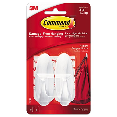 Command Strips 17081 Medium Designer Hooks With Command Adhesive