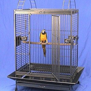 Castle PlayTop Bird Parrot Cage - 40" L X 30" W X 73" H - Wrought Iron with 6mm Extra Strong Wire