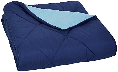 Amazon Basics Navy Blue Comforter (Full/Queen) and Navy Blue Sheet Set (Queen)