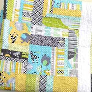 Animal Safari Quilted Baby Boy Blanket