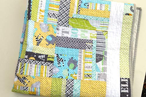 Animal Safari Quilted Baby Boy Blanket