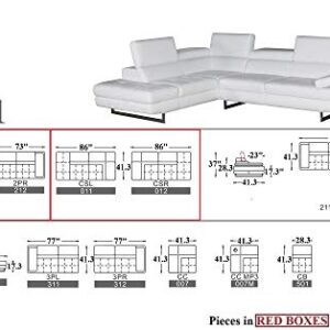 J and M Furniture A761 Italian Leather Sectional Slate Grey,