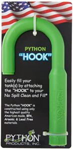 python hands-free and spill free aquarium hook, green