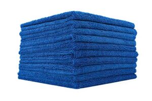 the rag company - edgeless 365 microfiber towels (10-pack) premium 70/30 blend, professional polishing, wax removal, auto detailing, 365gsm, 16in x 16n, royal blue