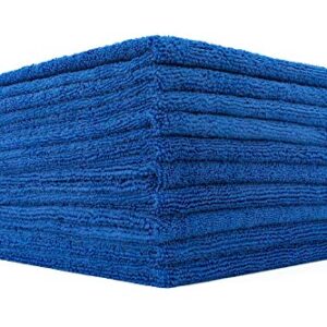 The Rag Company - Edgeless 365 Microfiber Towels (10-Pack) Premium 70/30 Blend, Professional Polishing, Wax Removal, Auto Detailing, 365gsm, 16in x 16n, Royal Blue