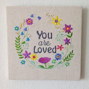 Embroidered Wall Art - Girl Nursery Quote - You are loved