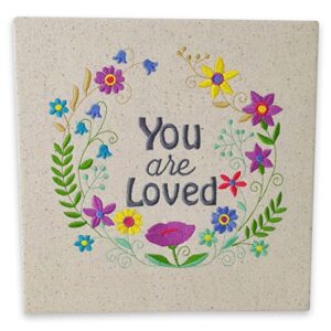 Embroidered Wall Art - Girl Nursery Quote - You are loved