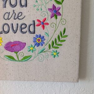 Embroidered Wall Art - Girl Nursery Quote - You are loved