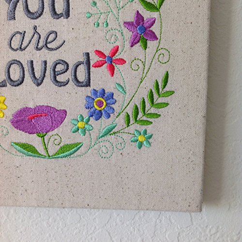 Embroidered Wall Art - Girl Nursery Quote - You are loved