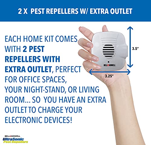 Bell and Howell Ultrasonic Pest Repeller Home Kit (Pack of 6), Ultrasonic Pest Repeller, Pest Repellent for Home, Bedroom, Office, Kitchen, Warehouse, Hotel, Safe for Human and Pet