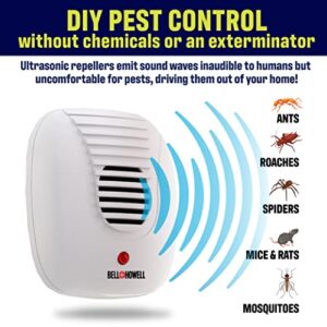 Bell and Howell Ultrasonic Pest Repeller Home Kit (Pack of 6), Ultrasonic Pest Repeller, Pest Repellent for Home, Bedroom, Office, Kitchen, Warehouse, Hotel, Safe for Human and Pet