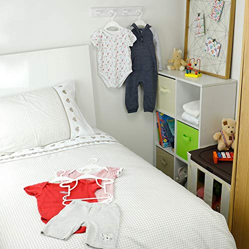 HANGERWORLD Pack of 15 White Plastic Frame Shop Display Hangers 10.2inch for Baby, Toddler and Children's Clothes Hanger