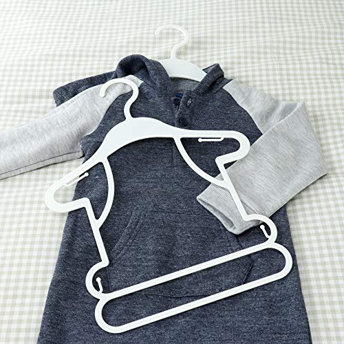 HANGERWORLD Pack of 15 White Plastic Frame Shop Display Hangers 10.2inch for Baby, Toddler and Children's Clothes Hanger