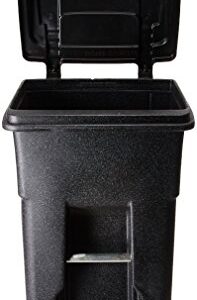 Toter 79232-R1209 32 Gallon Blackstone Trash Can with Wheels and Attached Lid