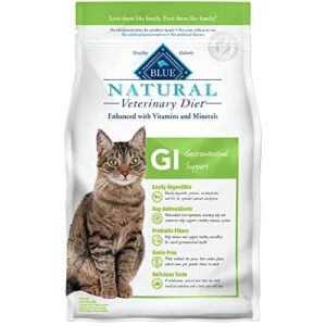 blue buffalo natural veterinary diet gi gastrointestinal support dry cat food, chicken 7-lb bag