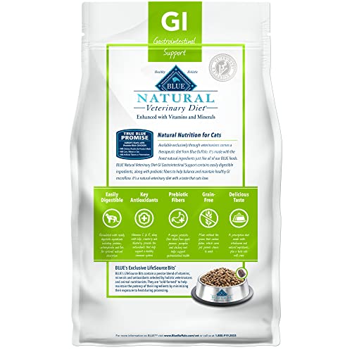 Blue Buffalo Natural Veterinary Diet GI Gastrointestinal Support Dry Cat Food, Chicken 7-lb bag