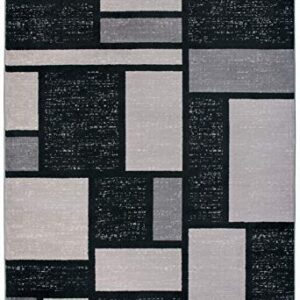 Rugshop Contemporary Modern Boxes Design Soft Indoor Area Rug 7'10" x 10'2" Gray