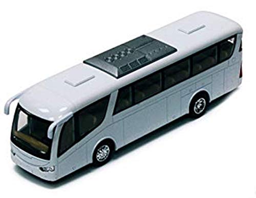 Kinsmart Coach Bus, White 7" Die Cast Model Toy Car