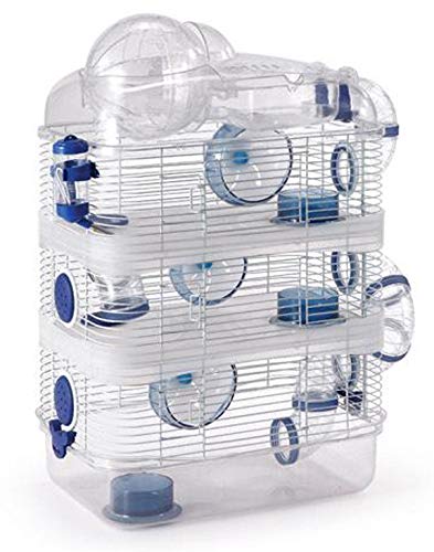 4-Levels Sparkle Clear Hamster Mice Mouse Cage with Large Top Exercise Ball 25" Height