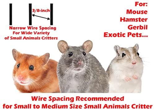 4-Levels Sparkle Clear Hamster Mice Mouse Cage with Large Top Exercise Ball 25" Height