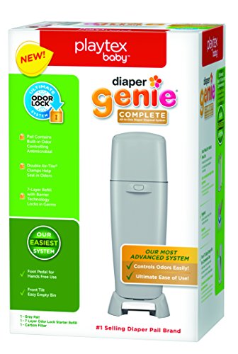 Playtex Diaper Genie Complete Diaper Pail with Odor Lock Technology, Gray