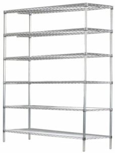 omega 12" deep x 48" wide x 74" high 6 tier chrome starter shelving unit