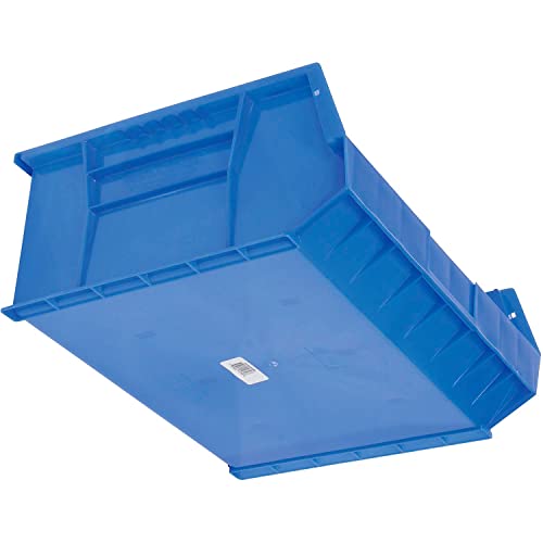 Blue Plastic Stacking Bin 16-1/2 x 14-3/4 x 7 - Lot of 6