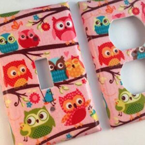 Green Owl Light Switch Cover Various Sizes Offered