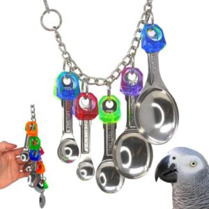 bonka bird toys 1969 spoon delight bird toy african grey parrot, amazon, conure, quaker, caique, eclectus, small cockatoos, mini macaws, and similar birds.