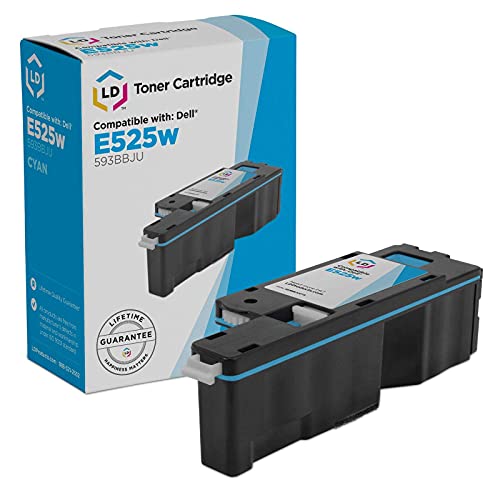 LD Products Compatible Toner Cartridge Replacement for 593-BBJU H5WFX Dell E525W Cyan Toner to use with Multi-Function E525W E525 525w Printer (Cyan)