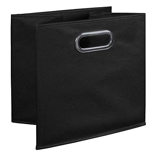 Set of 2 Cubo Foldable Fabric Bins- Black