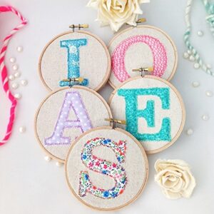 Girly Applique Letter in 4" Hoop -